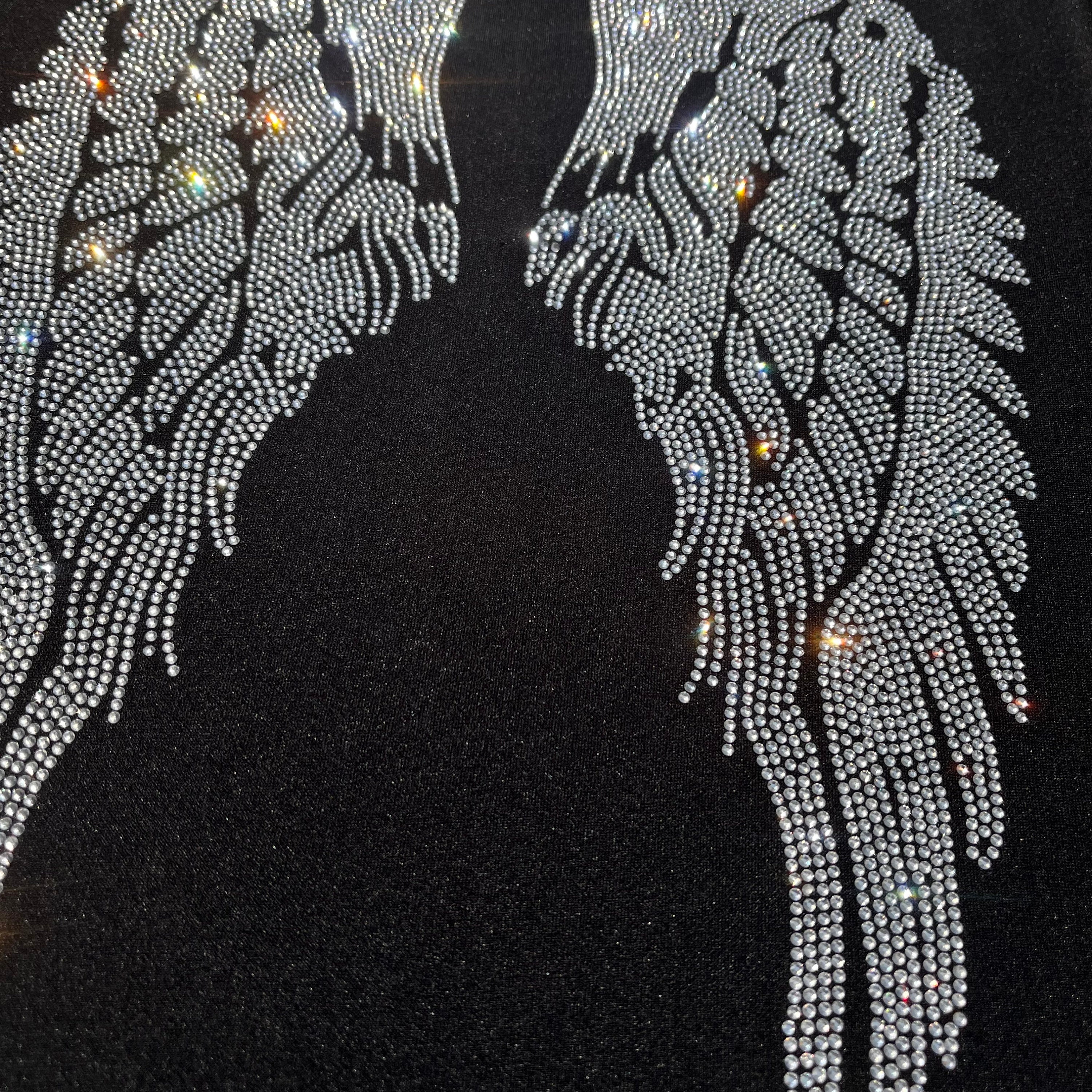 Angel Wing Iron on Rhinestone Heat Transfer Bling Patch Design for ...
