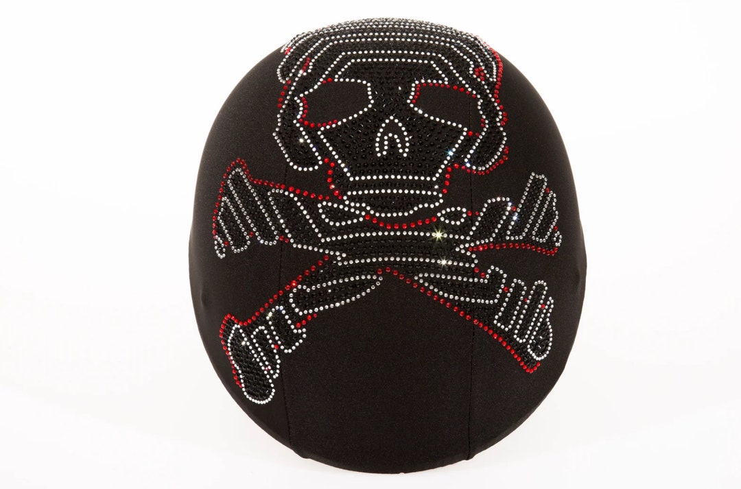 Red and Black Skull Helmet Cover , Skull Helmet Skin , Crystal Helmet ...