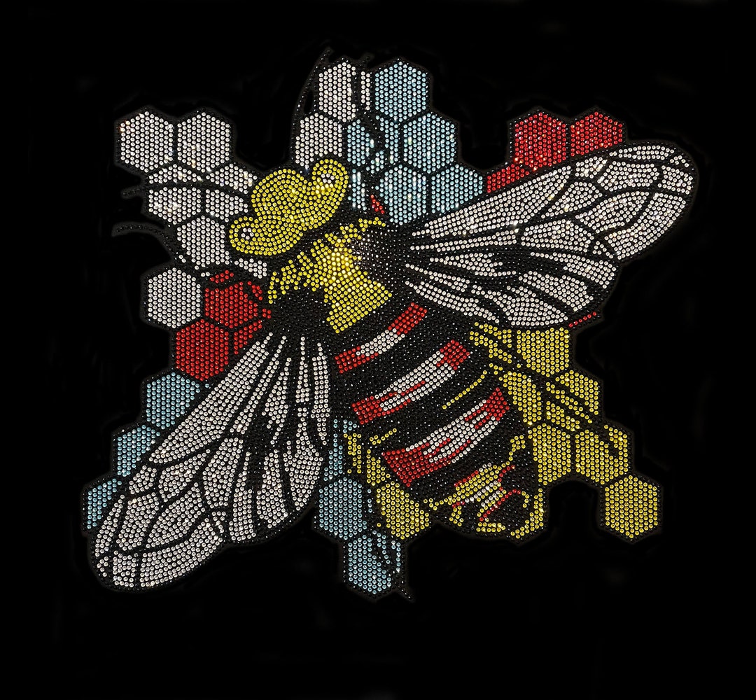 Honey Bee Iron on Design , Bling Bee Hot Fix Applique , Rhinestone Bee ...
