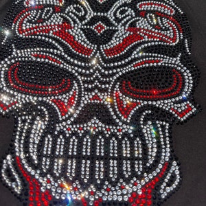 Skull Rhinestones Transfer , Iron on Skull Patches , Skeleton Head ...