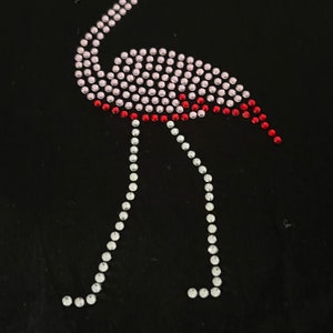 Rhinestone Flamingo Patch, Iron on Heat Transfer (4x2) - Etsy