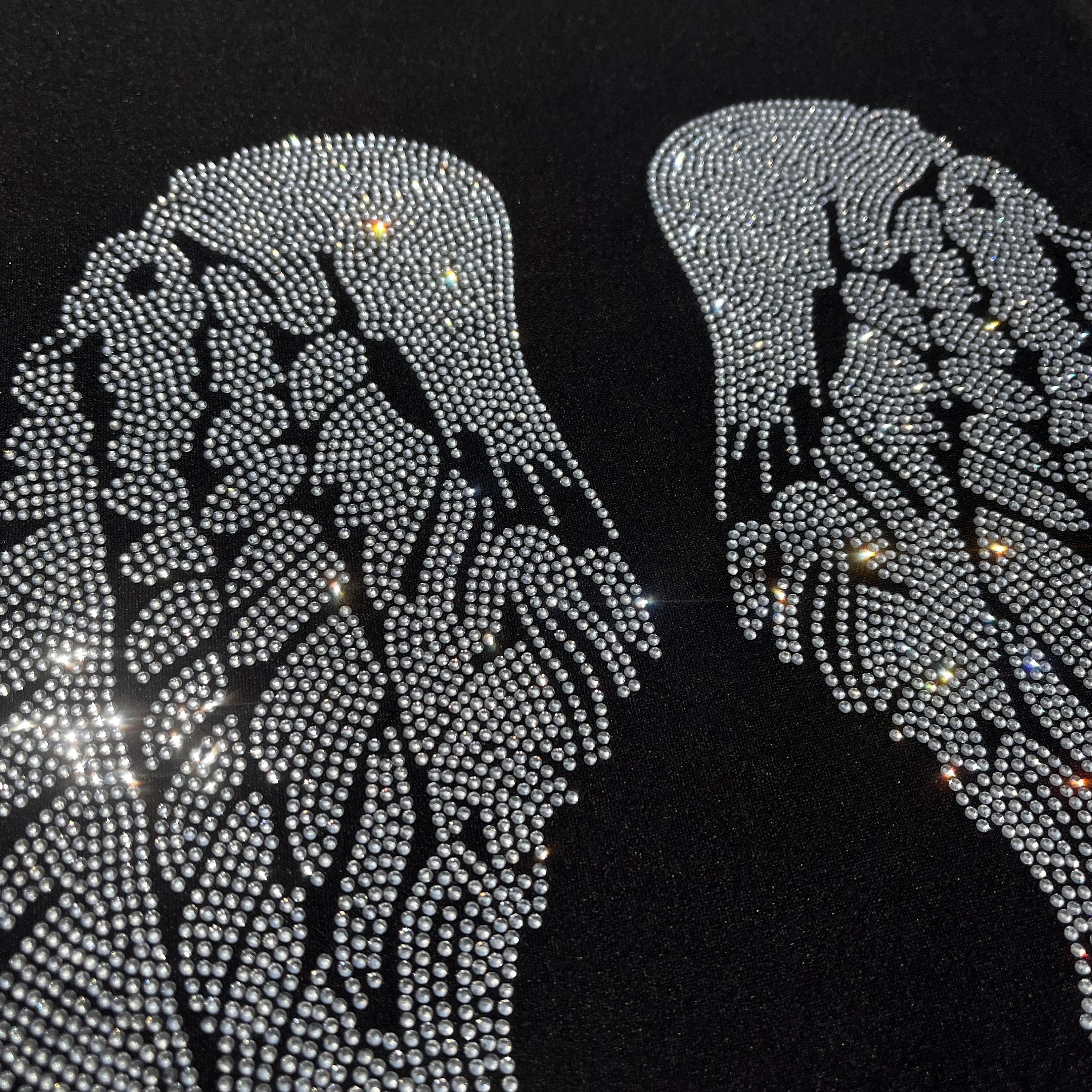 Angel Wing Rhinestone Heat Transfer, Bling Iron on Patch (12x10) Hot ...