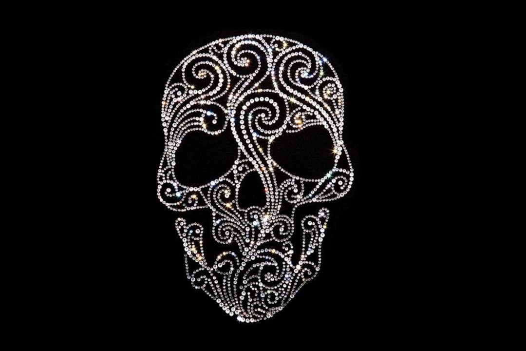 Iron on Heat Transfer Sparkle Skull , Iron on Transfer Designs Diy ...