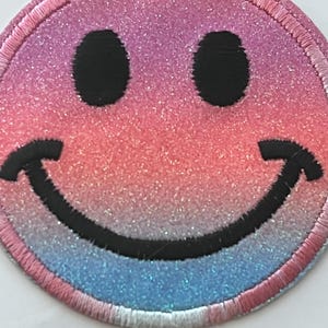 Smiley Face Colorful Embroidery Iron on Patch , Heat Transfer Design - Etsy