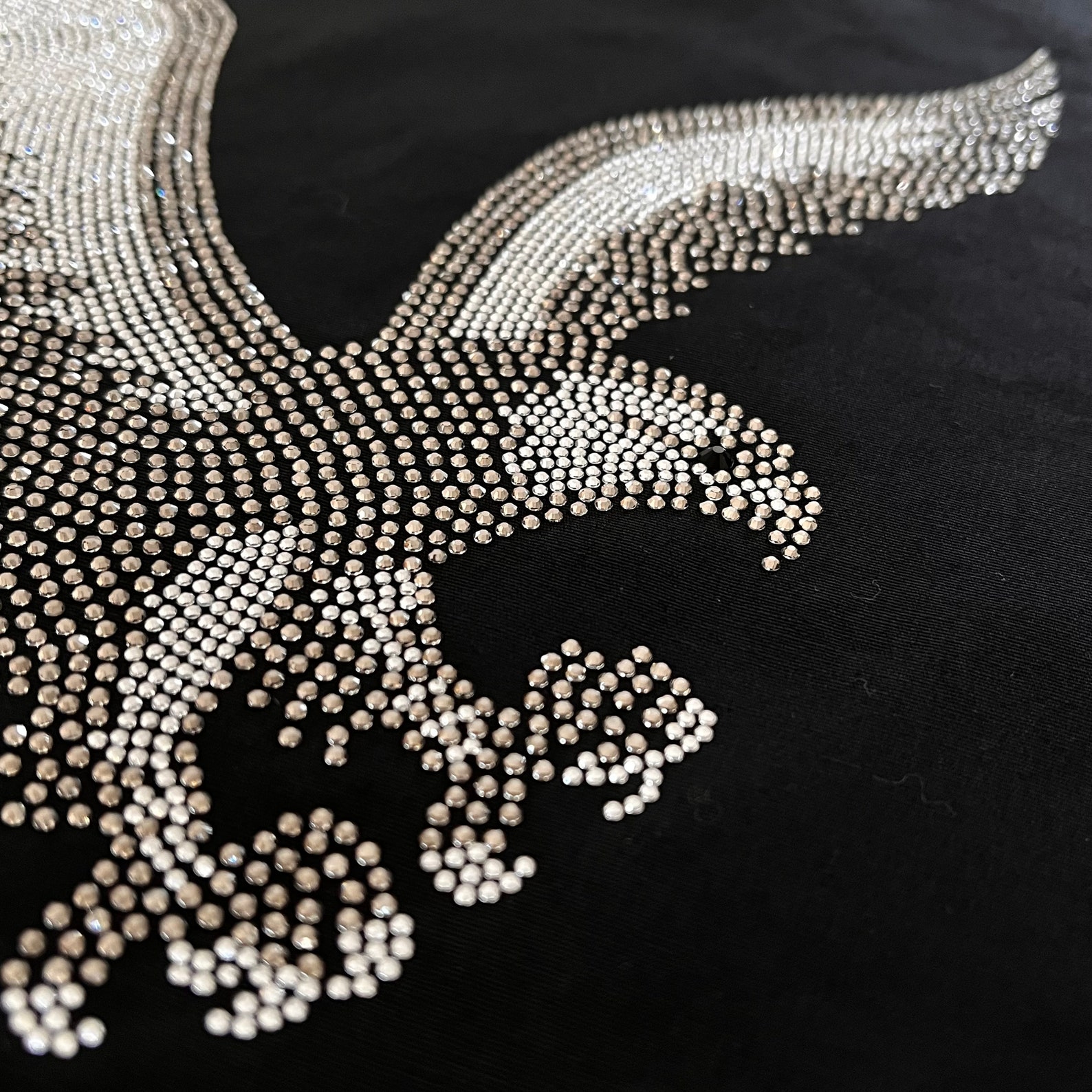 Rhinestone Eagle Heat Transfer Design, Bling Crystal Eagles Motif ...