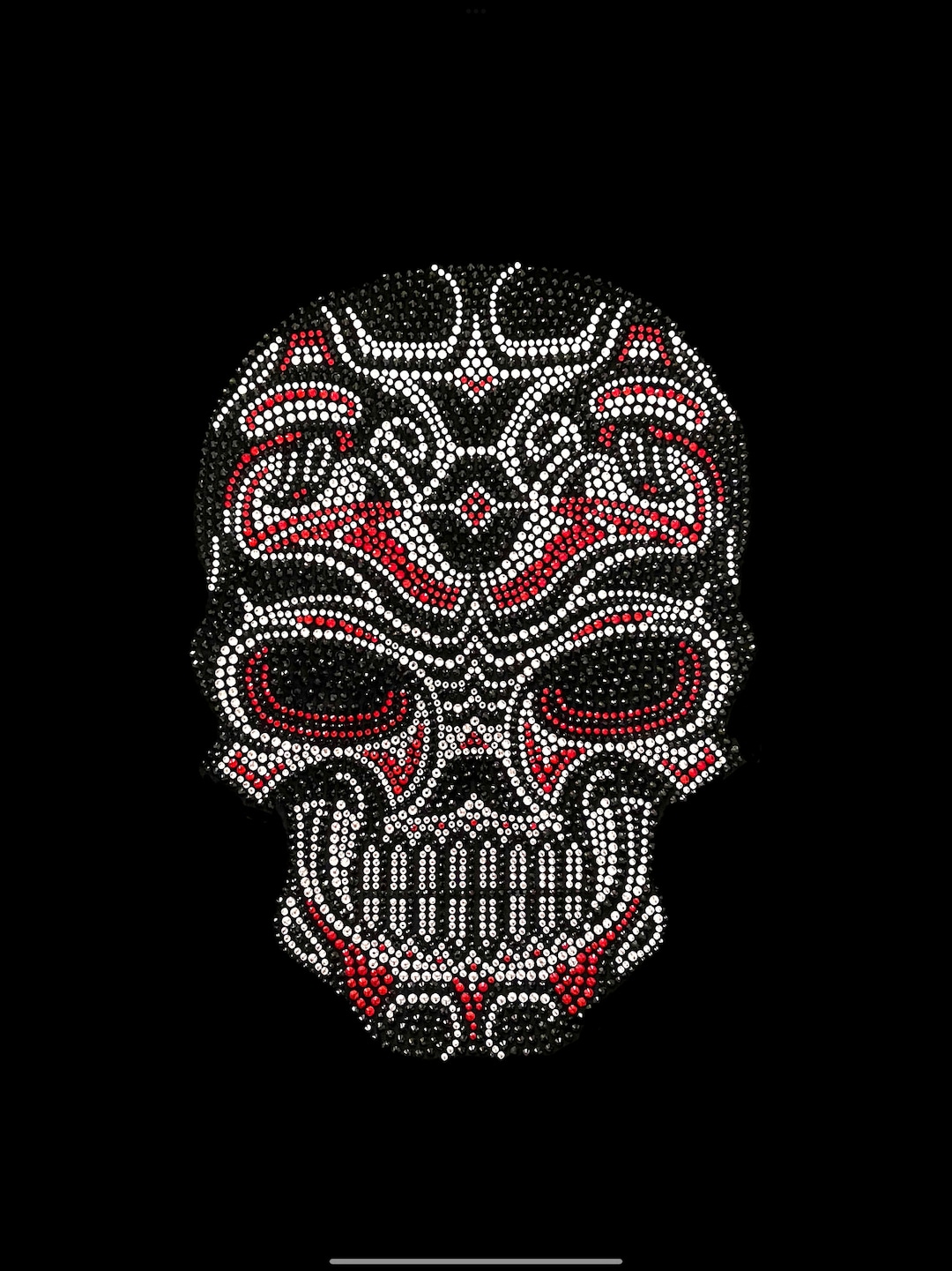 Skull Rhinestones Transfer , Iron on Skull Patches , Skeleton Head ...