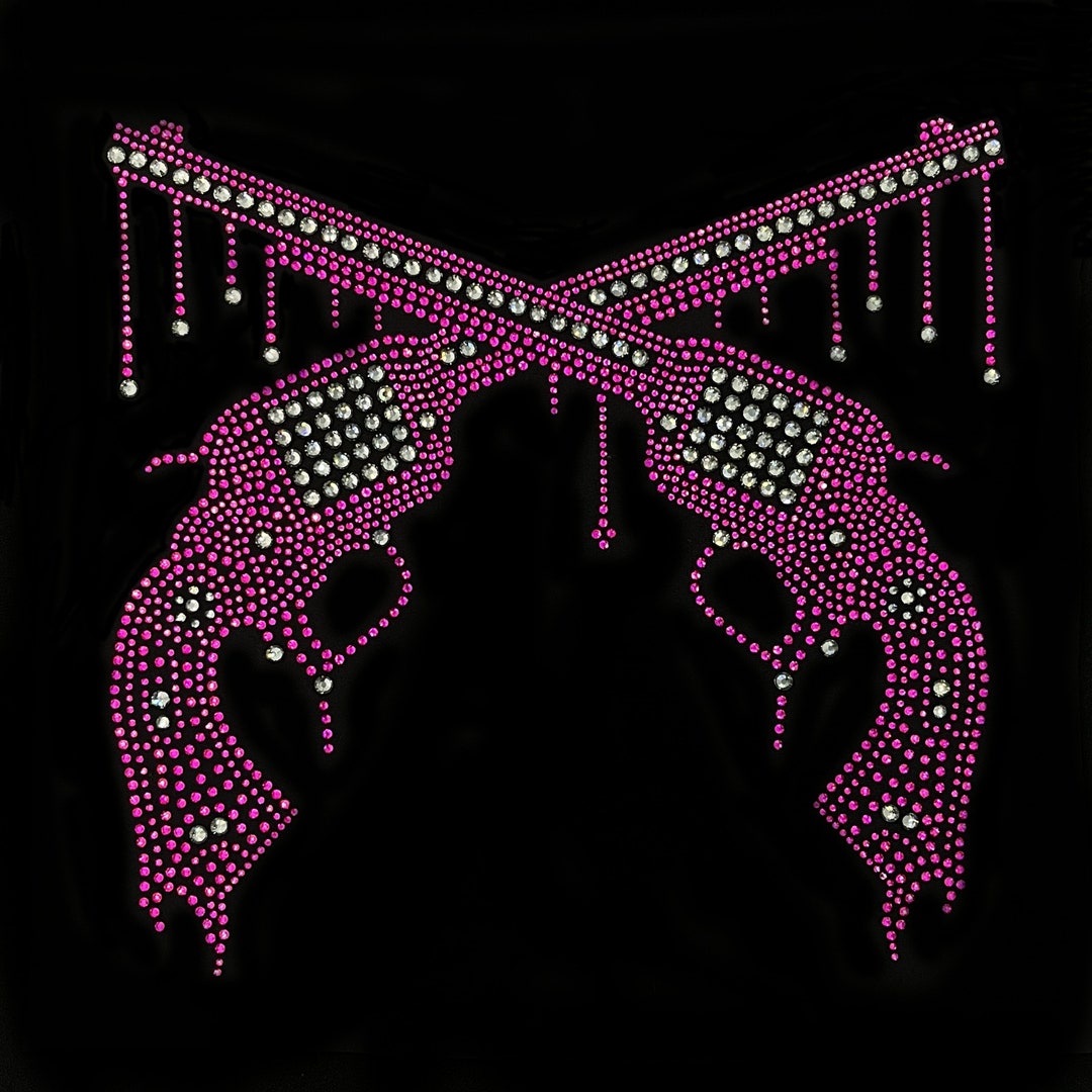 Pink Pistol Rhinestone Transfer ,iron on Rhinestone Gun ,pink ...
