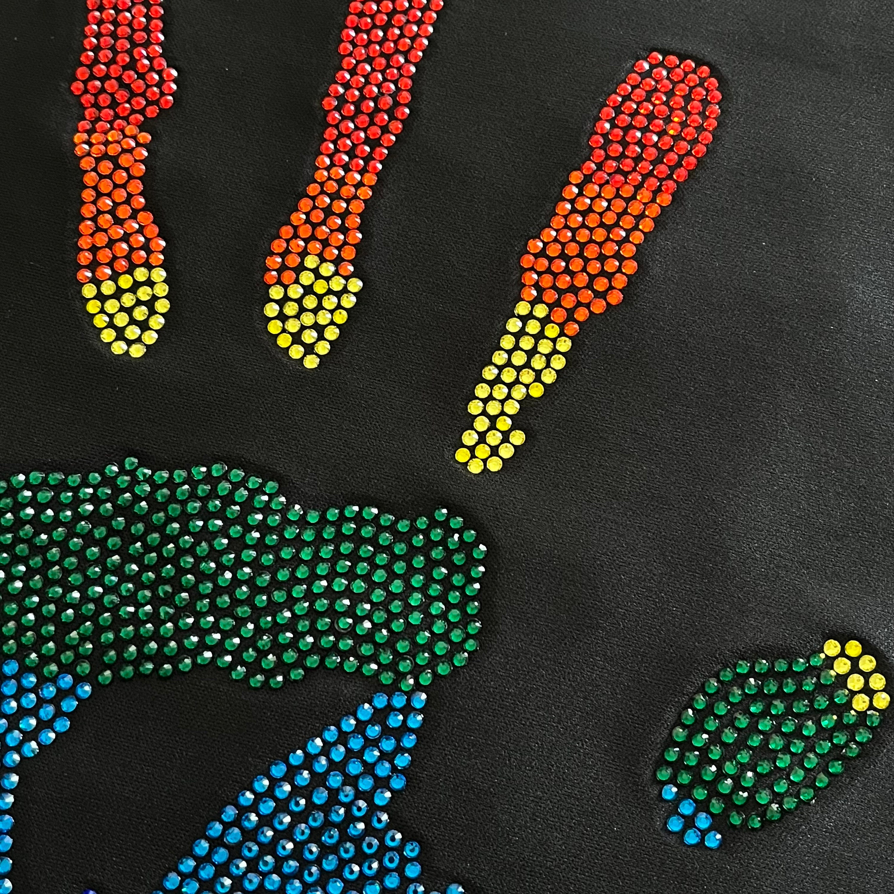 Colorful Hand Design , Rhinestone Hand Patches , Heat Transfer Colored ...