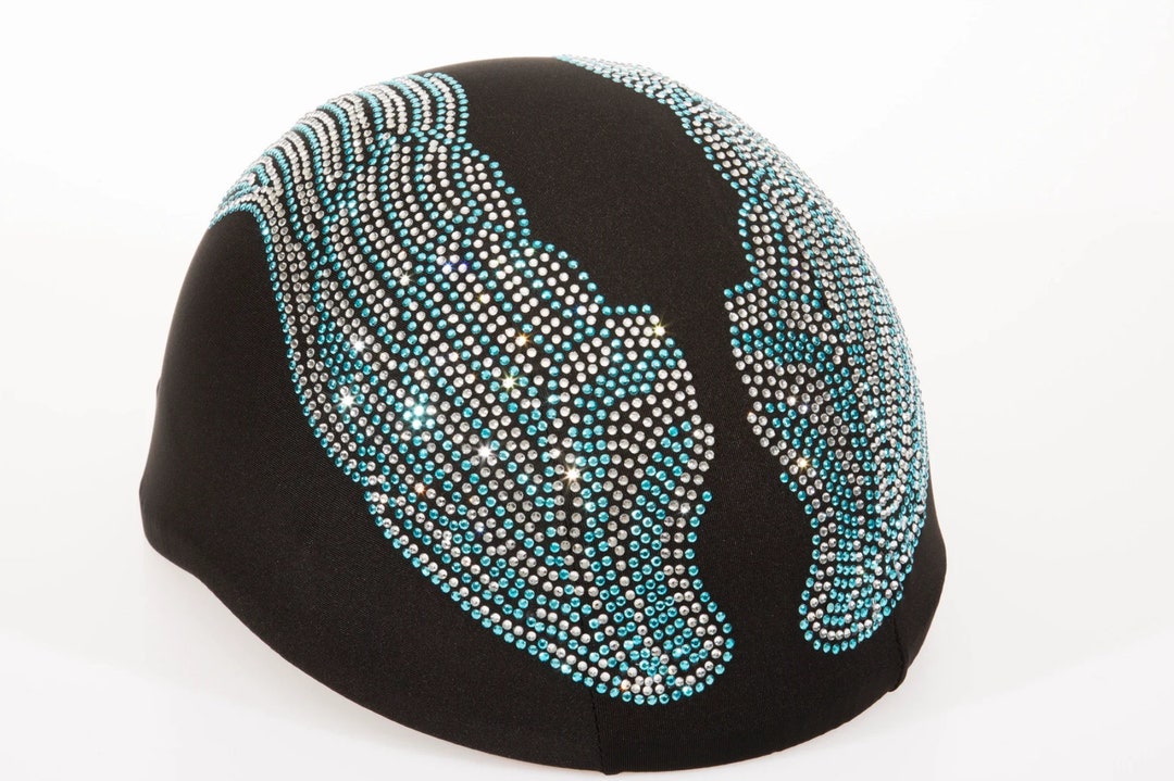 Blue Rhinestone Bling Helmet Cover , Helmet Skin ,motorcycle Helmet ...