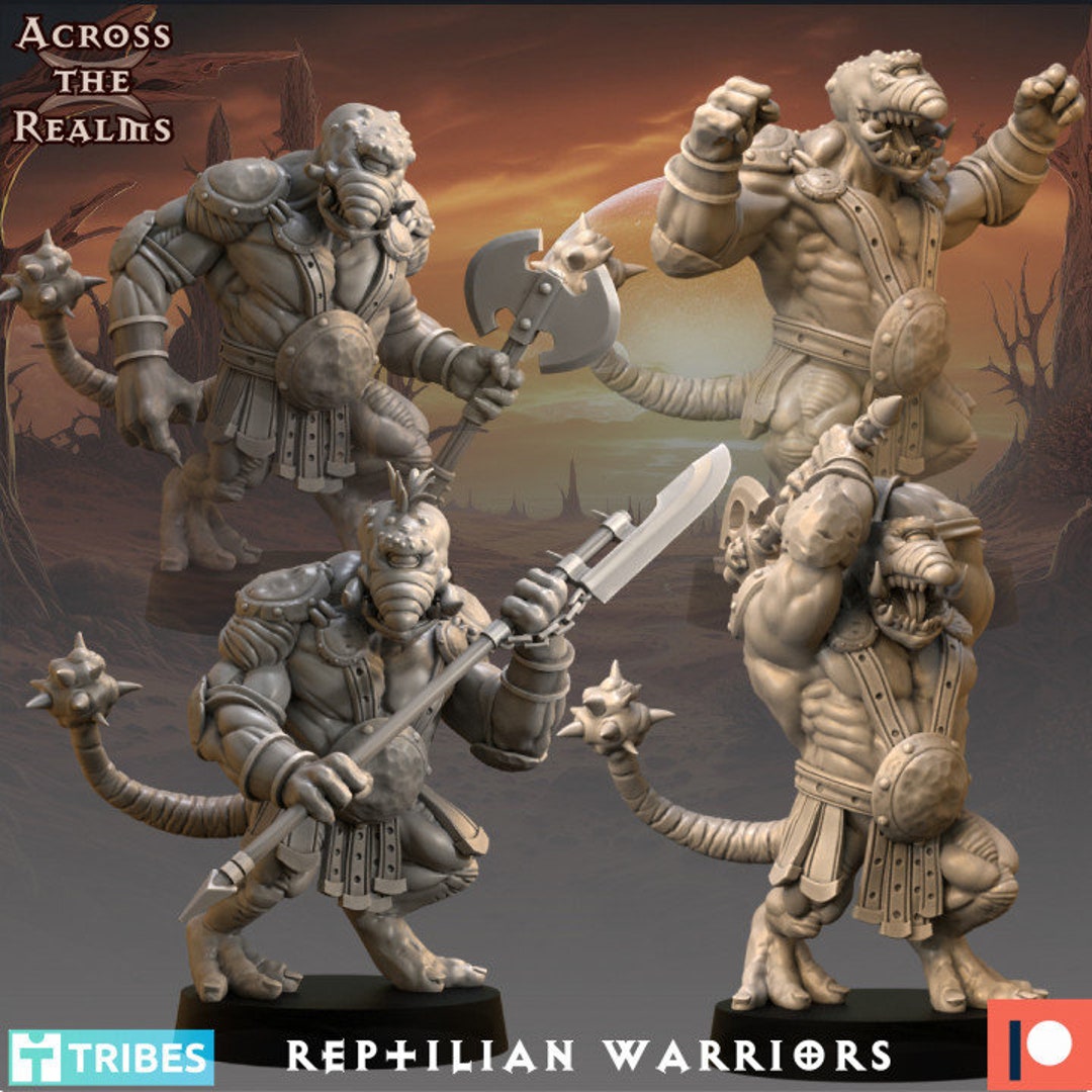 Reptilian Warriors by Across the Realms Miniatures - Etsy