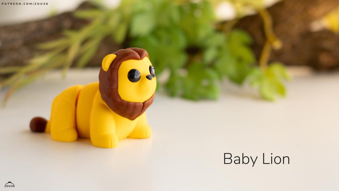 Baby Lion 3D Printed Fidget Toy by Zou3d - Etsy