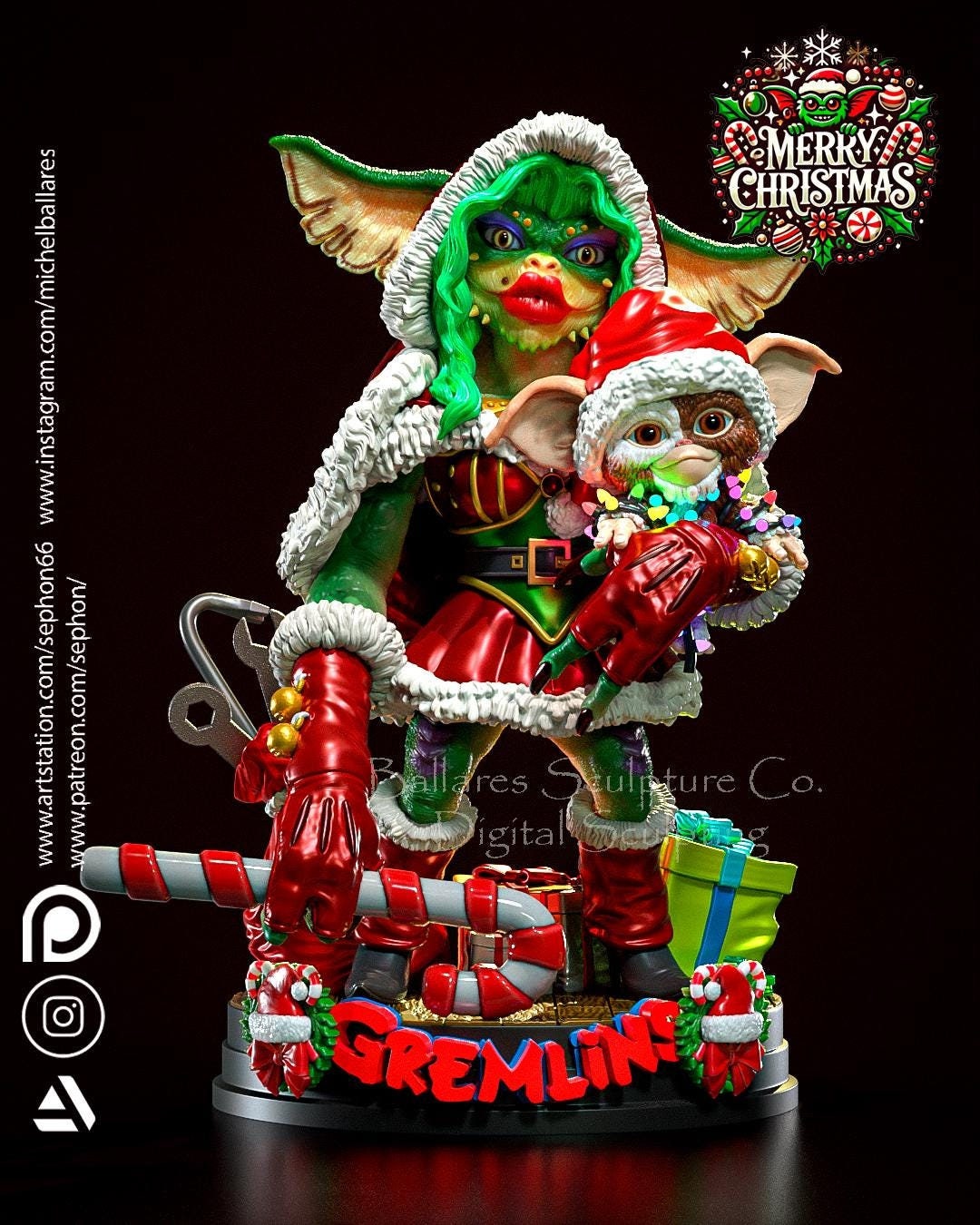 Holiday Greta Gremlin Statue Model Kit by Creative Geek MB - Etsy
