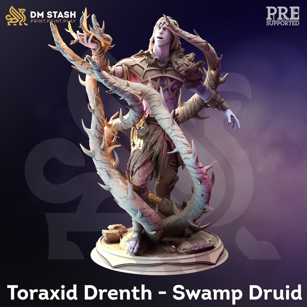 Toraxid Swamp Druid From "drow of the Deep" by DM Stash Miniatures - Etsy