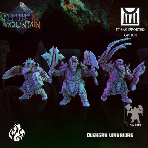 Duergar Warriors three Modular Miniatures by Crippled God - Etsy