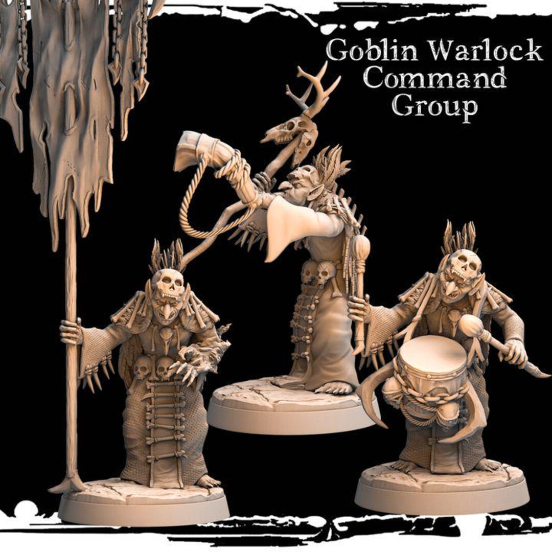 Command Group Warlock - Army of Darkness: Greenskins by Monolith Arts Miniatures - Etsy