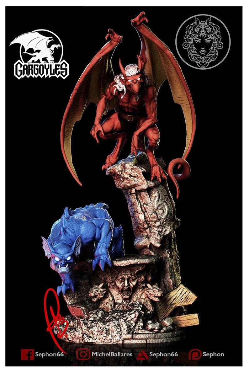 Red Gargoyle Statue Model Kit by Creative Geek MB - Etsy