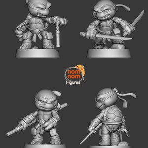 Chibi Ninja Turtles Statue Model Kit by Nomnom Figures - Etsy