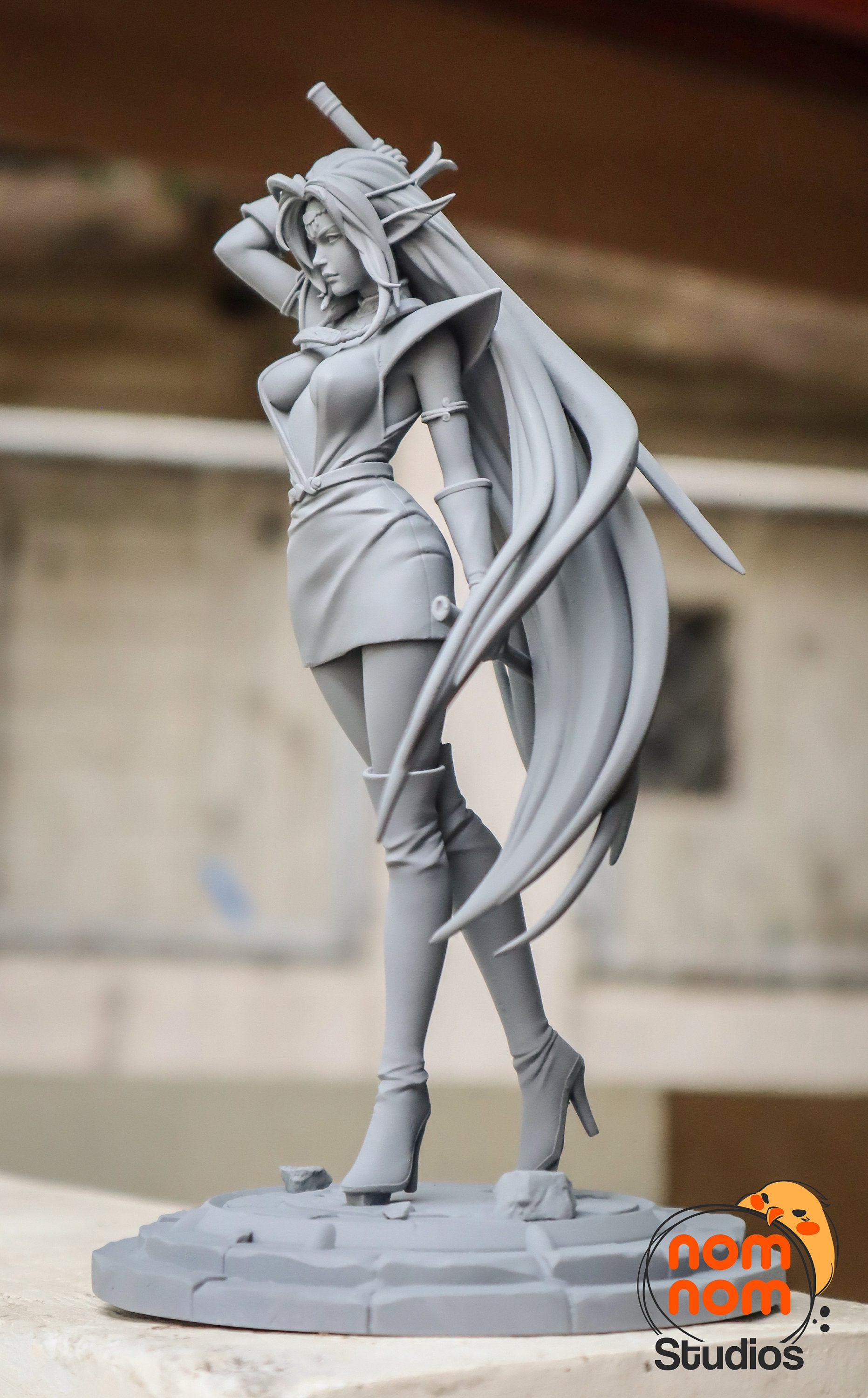 Dark Elf Warrior Model Kit Statue by Nomnom Figures - Etsy
