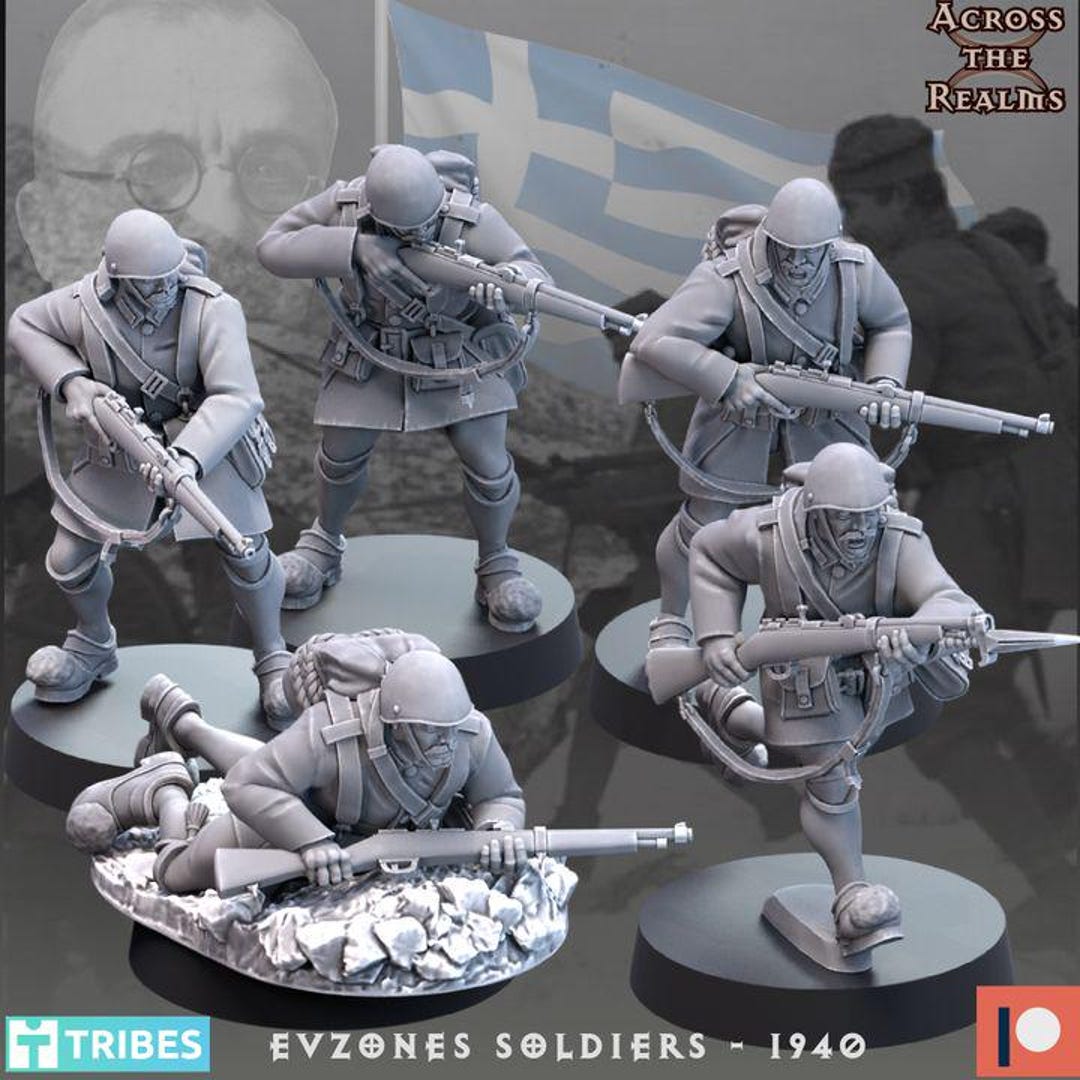 Evzones Soldiers - 1940 by Across the Realms Miniatures - Etsy