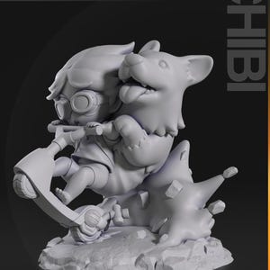 Chibi Edward & Ein Statue Model Kit by Nom Nom Figures - Etsy