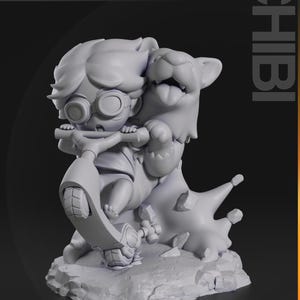 Chibi Edward & Ein Statue Model Kit by Nom Nom Figures - Etsy