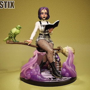 Raven Haired Witch Statue Model Kit by Jigglystix Pin-up Factory - Etsy