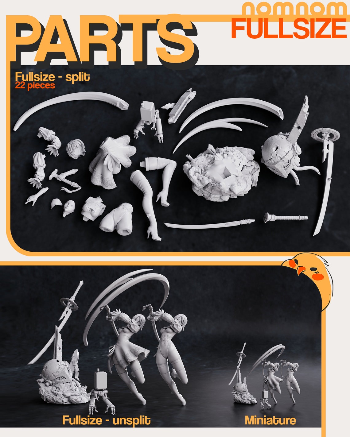 Female Combat Android Statue Model Kit by Nomnom Figures - Etsy