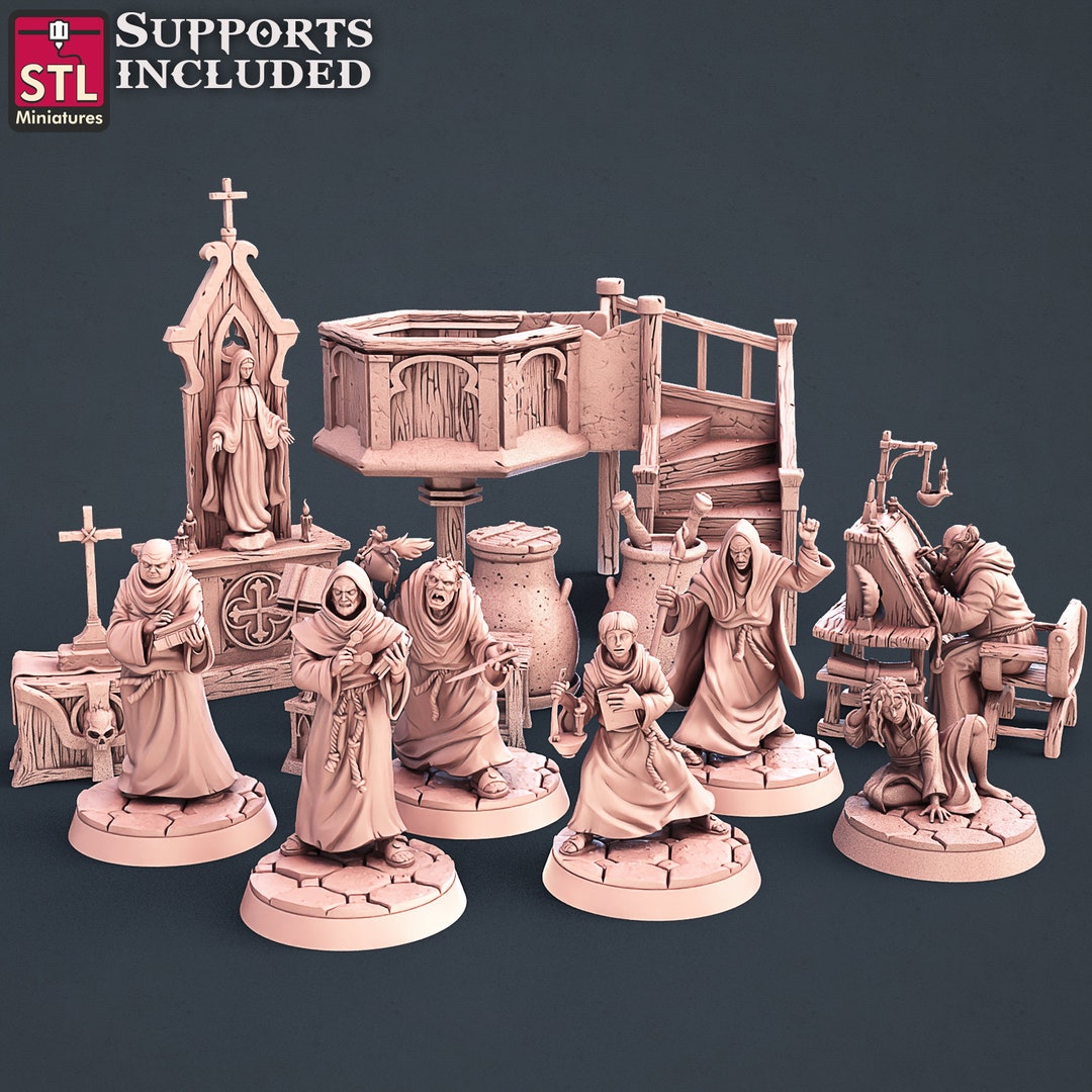Abbey Monks Set by STL Miniatures - Etsy