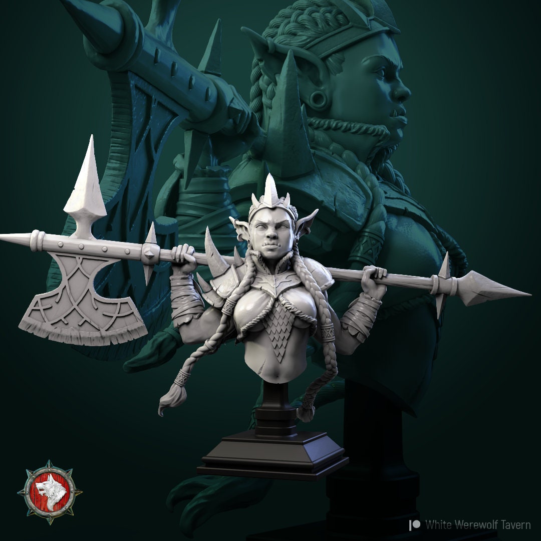 Goblin Queen Bust From "green Fury" by White Werewolf Tavern Miniatures ...