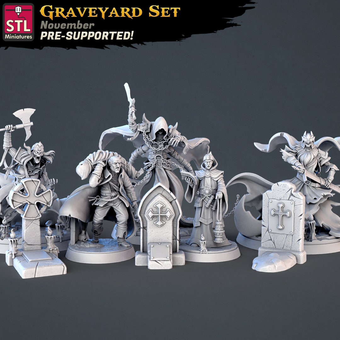 Graveyard Set by STL Miniatures - Etsy