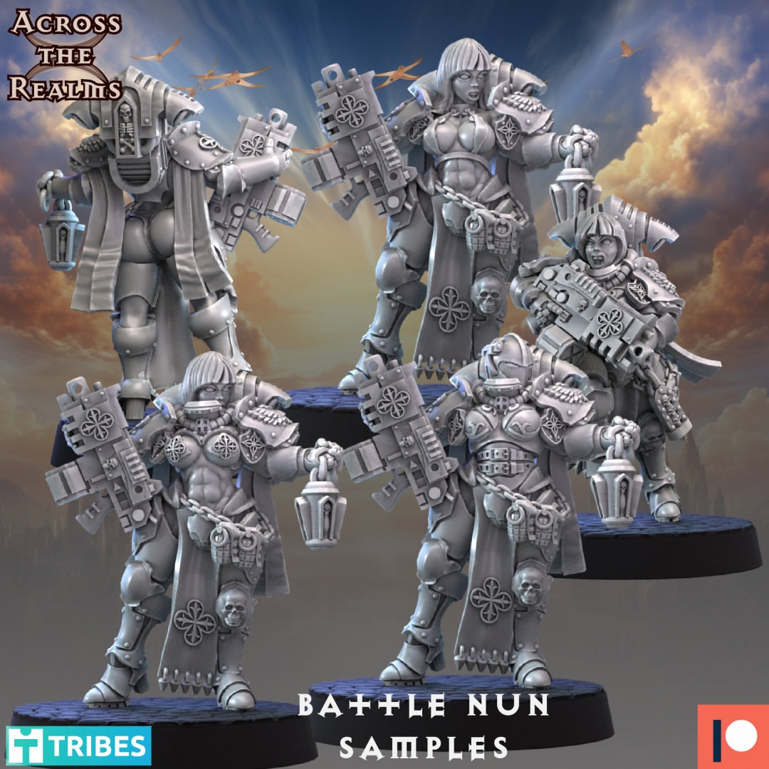 Battle Nuns by Across the Realms Miniatures - Etsy