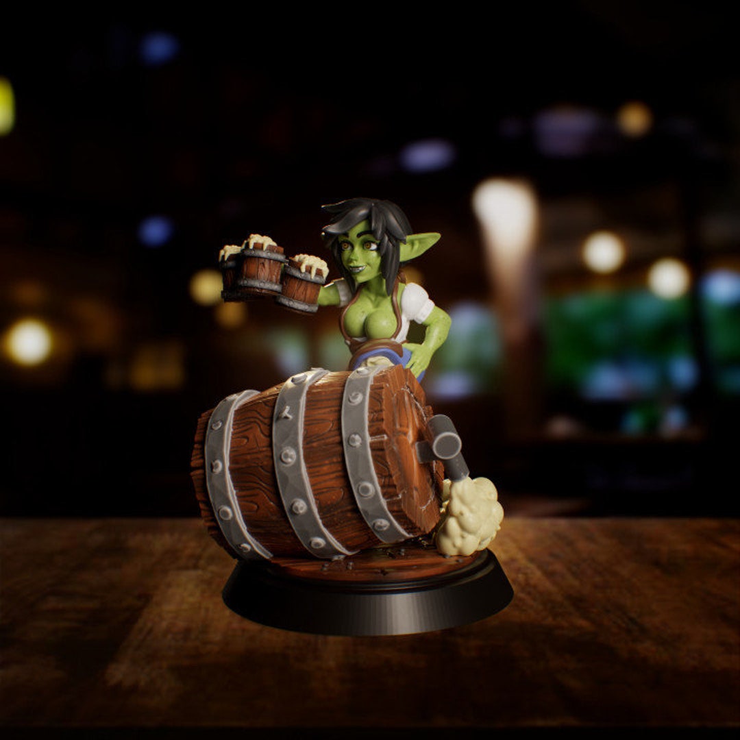 Goblin Barmaid 54mm Model by Jigglystix Pinup Factory - Etsy