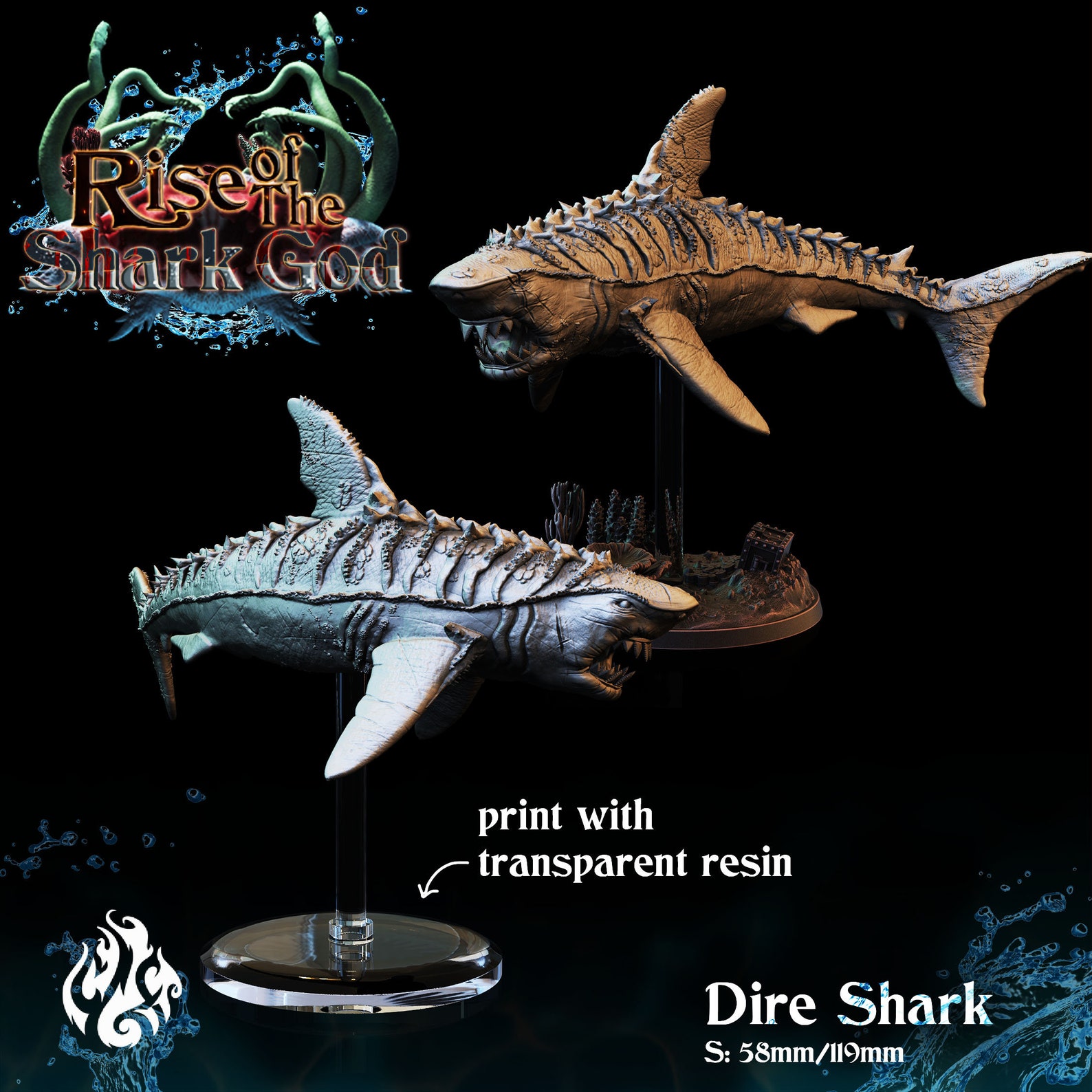 Dire Shark From rise of the Shark God by Crippled - Etsy