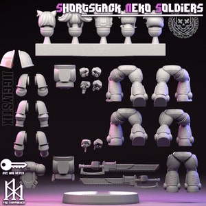 Shortstack Neko Soldiers by Jigglystix Pin up Factory - Etsy