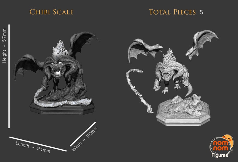 Chibi Durin's Bane Statue Model Kit by Nomnom Figures - Etsy