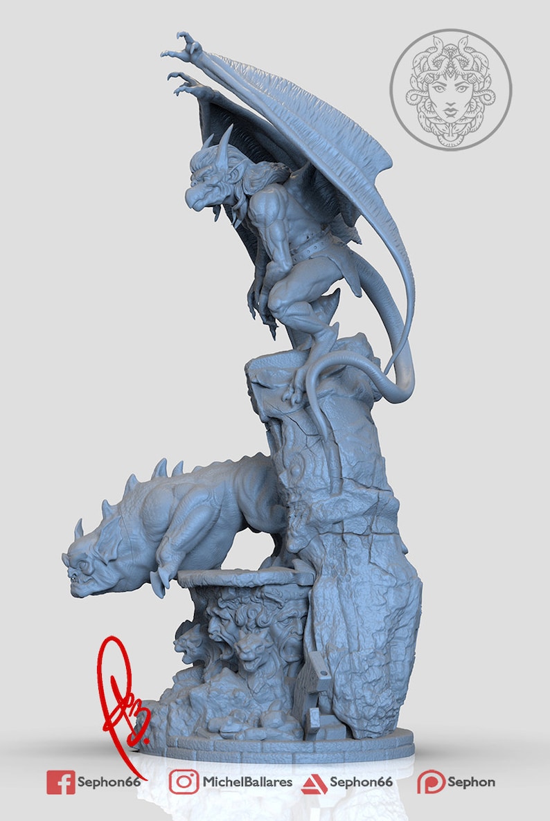 Red Gargoyle Statue Model Kit by Creative Geek MB - Etsy