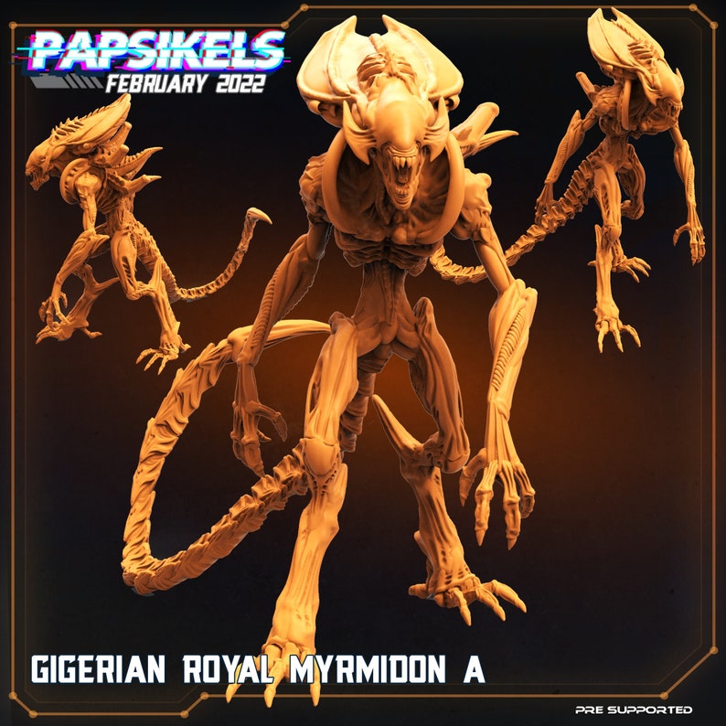 Gigerian Royal Myrmidon by Papsikels Miniatures RPG Aliens - Etsy