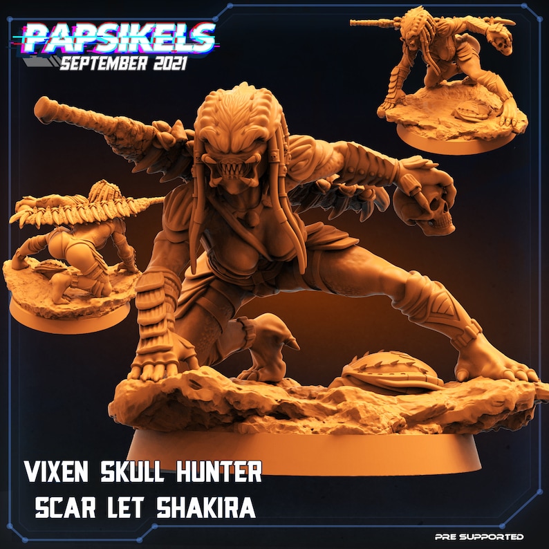 Vixen Skull Hunter Predator Shakira by Papsikels Miniatures - Etsy