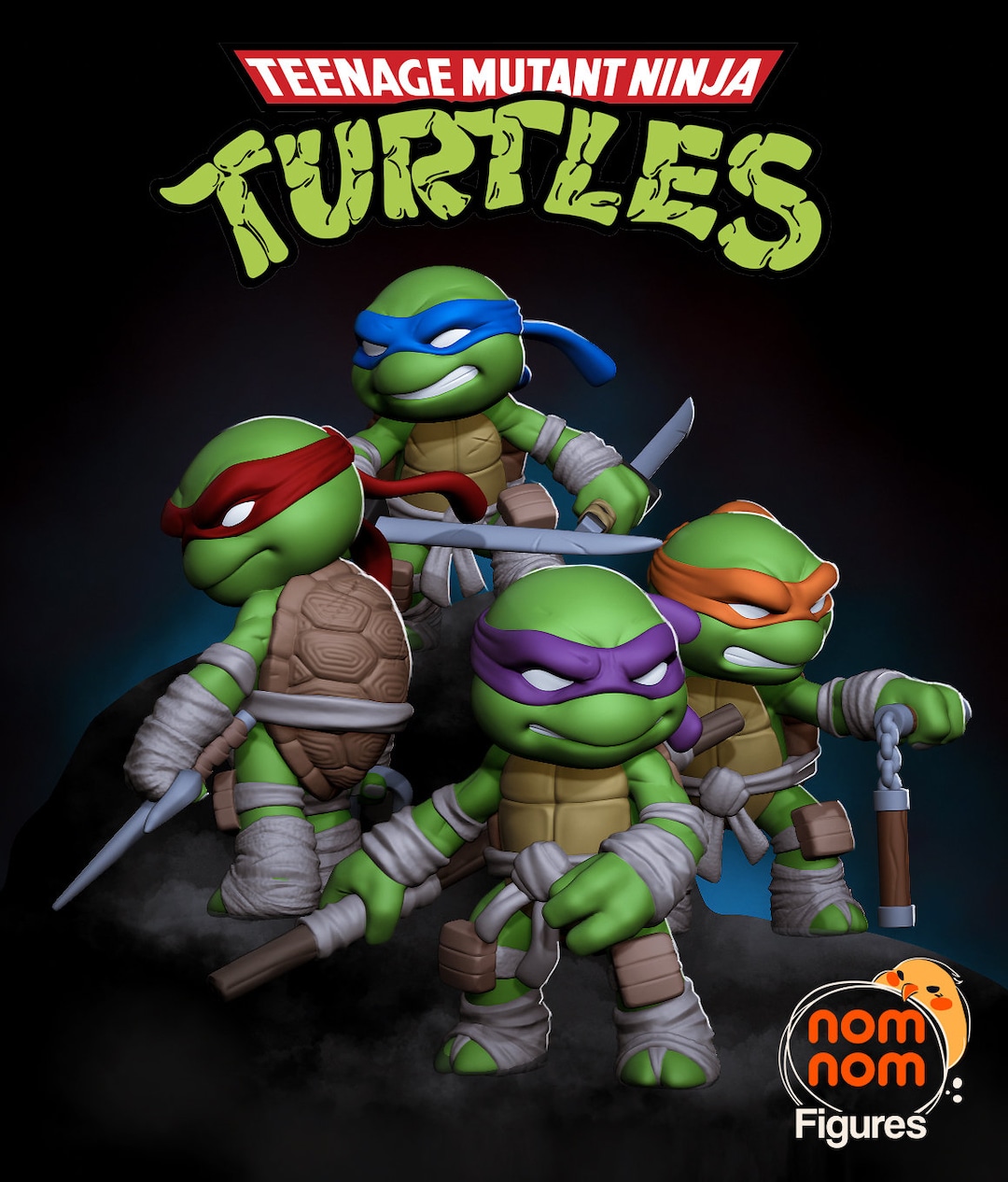 Chibi Ninja Turtles Statue Model Kit by Nomnom Figures - Etsy