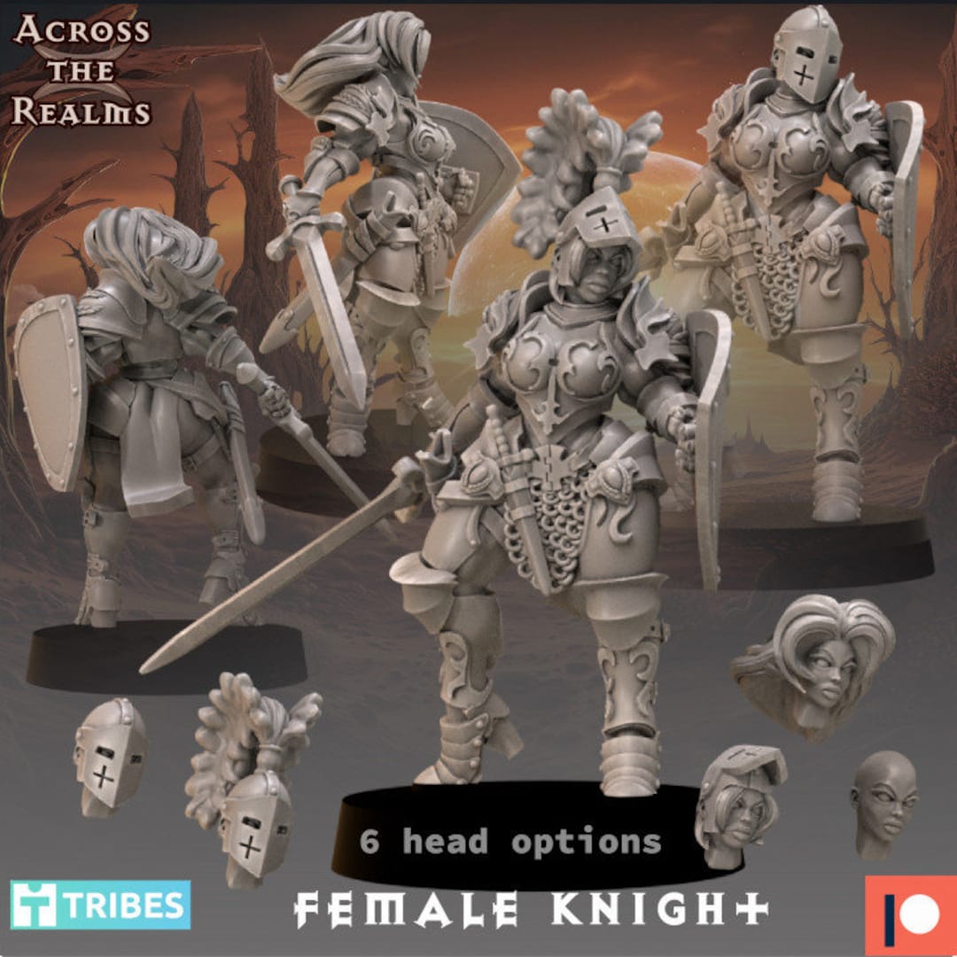 Female Knight by Across the Realms Miniatures - Etsy