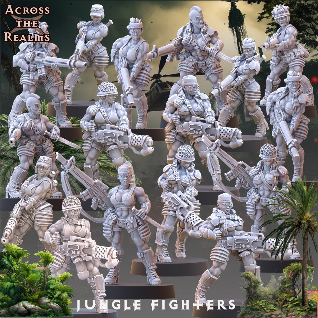 Jungle Fighter Babes by Across the Realms Miniatures - Etsy