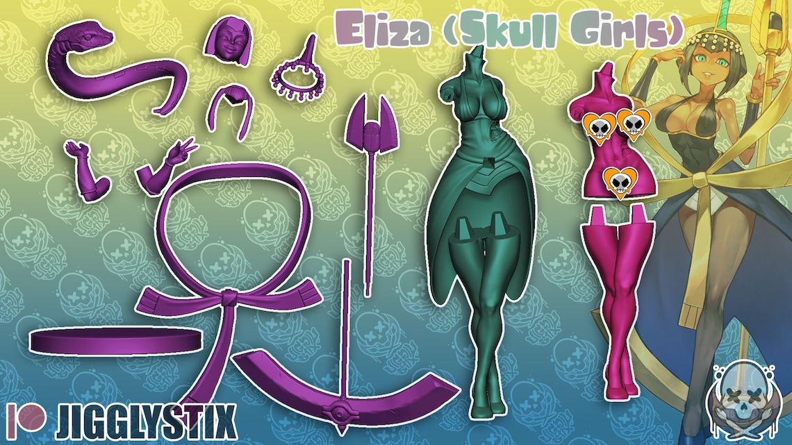 Eliza Skull Girl Statue Model Kit By Jigglystix Pin Up Factory Etsy