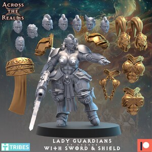 Lady Guardians With Sword & Shield by Across the Realms Miniatures - Etsy
