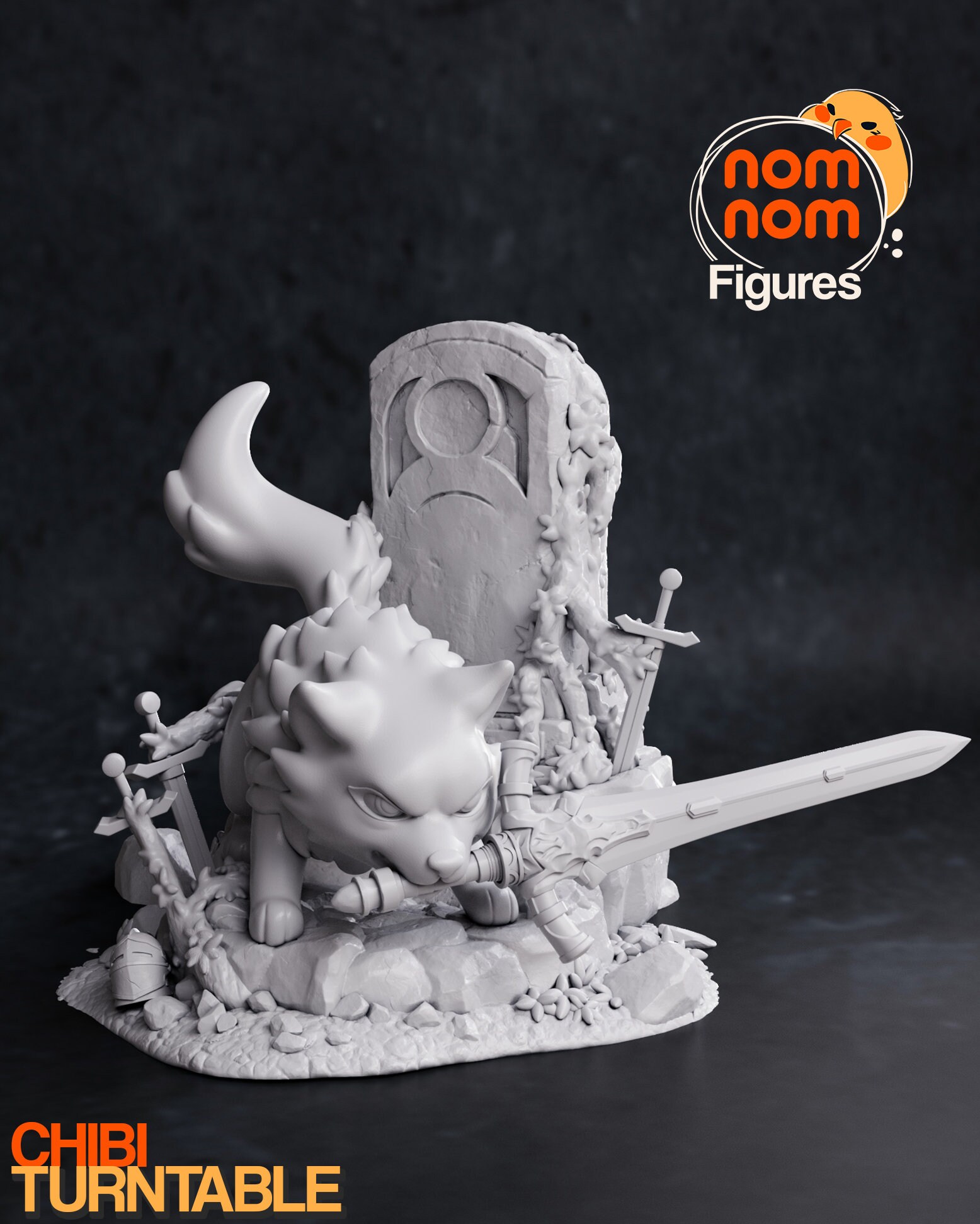 Chibi Great Grey Wolf Sif Statue Model Kit by Nomnom Figures - Etsy