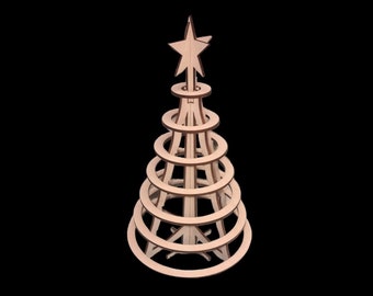 3D Christmas Tree, .DXF .SVG Lasercut Files for DIY. for 3 and 5mm ...