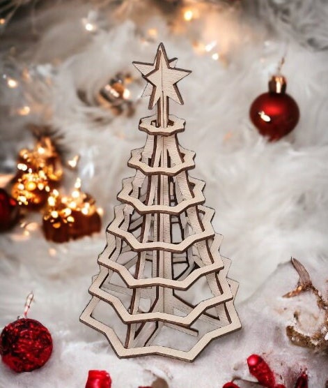 3D Christmas Tree .DXF .SVG Lasercut Files for DIY. for 3 and - Etsy UK