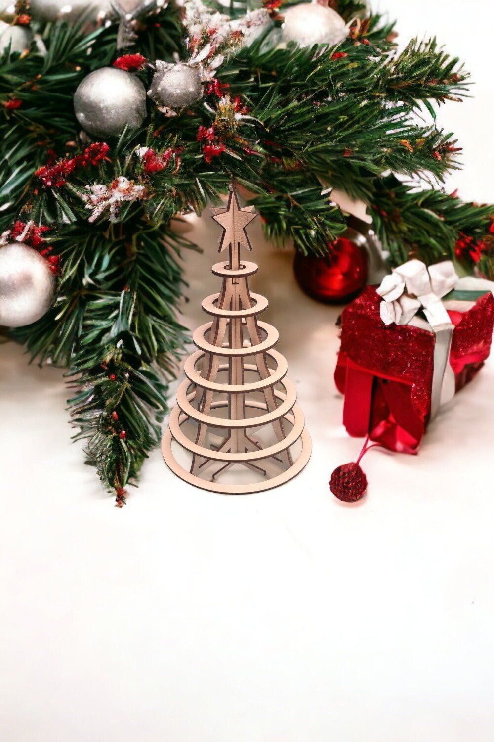 3D Christmas Tree "round" *.SVG and *.DXF Lasercut Files for DIY. for 3 ...