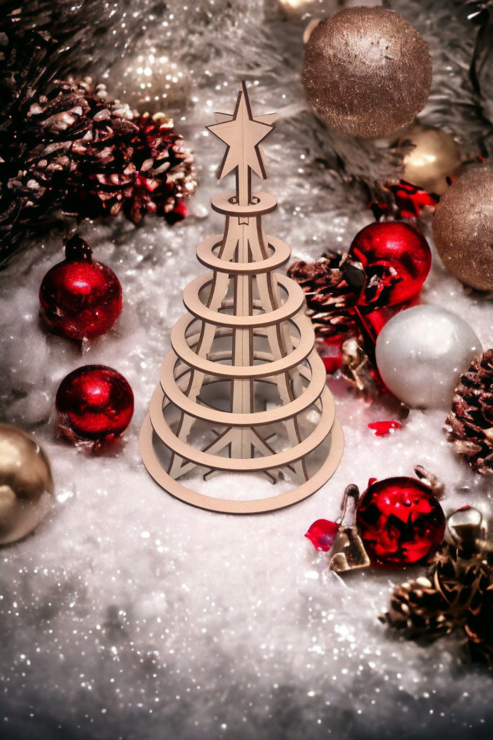 3D Christmas Tree "round" *.SVG and *.DXF Lasercut Files for DIY. for 3 ...