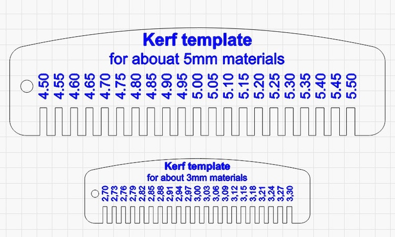 Lasercut Kerf Template! Easy to Check the Needed Slot Measurements. for ...