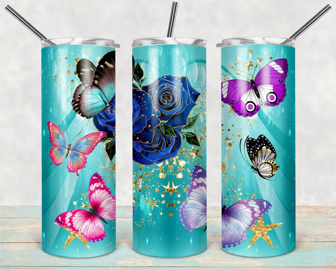 Butterflies & Turquoise Sublimation Download - Etsy